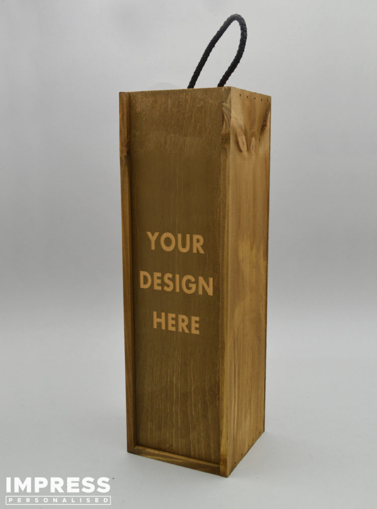Design Your Own Gold Cedar Wooden Wine Box – Impress Personalised Gifts