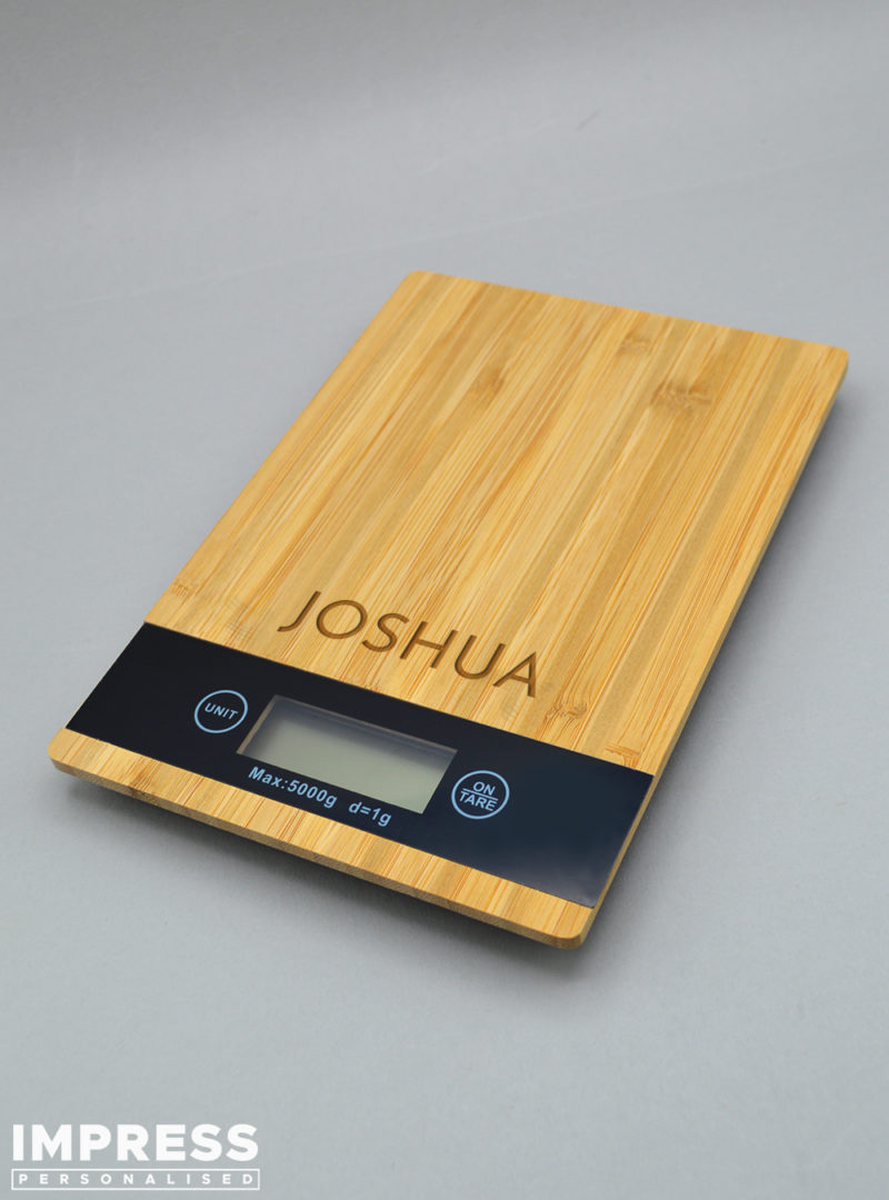 Bamboo Kitchen Scales “Personalised Name” – Impress Personalised Gifts